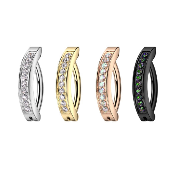 Round Aurora Borealis Stone Belly Ring – Beauty Mark Body Jewelry