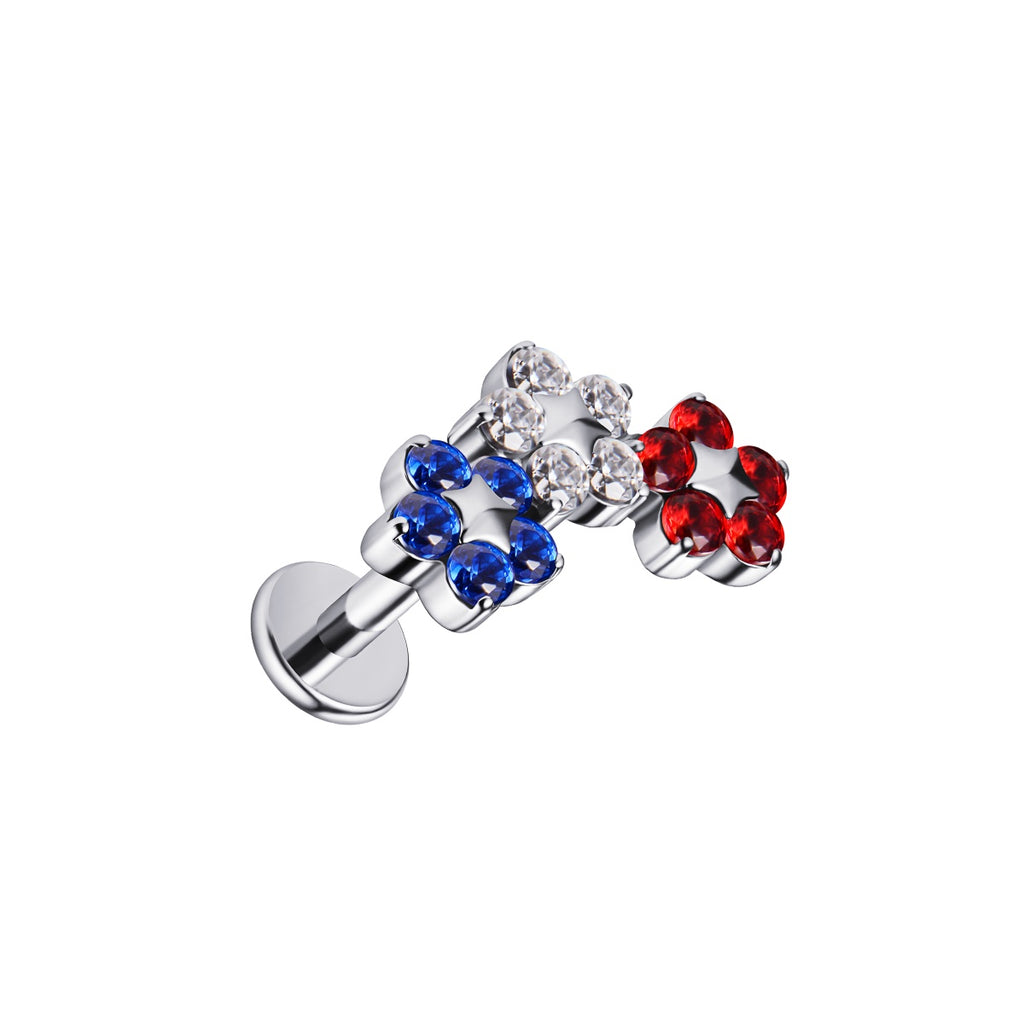 Titanium Triple Star Internally Threaded Flatback Cartilage Ring ...